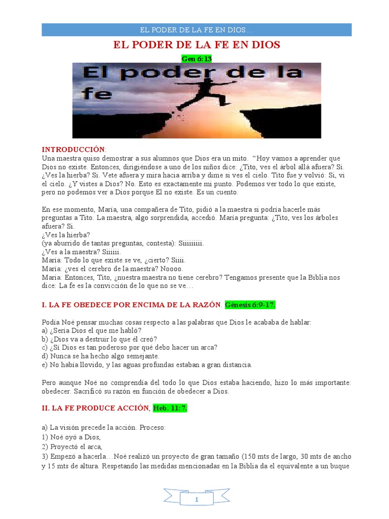 El Poder de La Fe en Dios | PDF