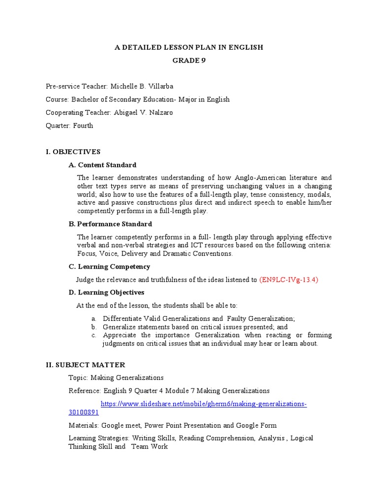 Making Generalization | PDF