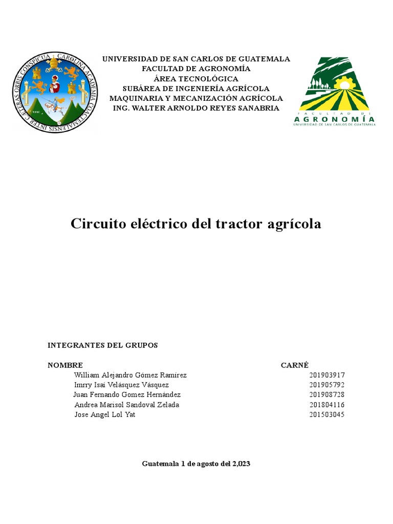 Circuito Eléctrico Del Tractor Agrícola | PDF | Distribuidor | Motor de ...