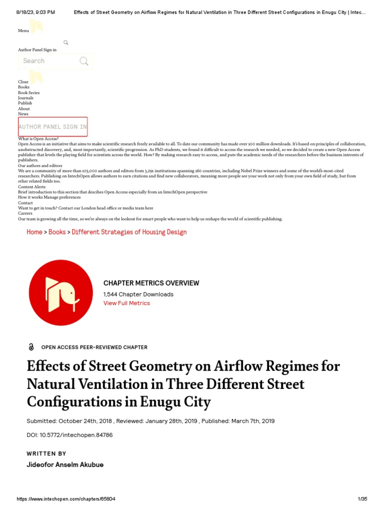 Effects of Street Geometry On Airflow Regimes For Natural Ventilation in Three Different Street ...