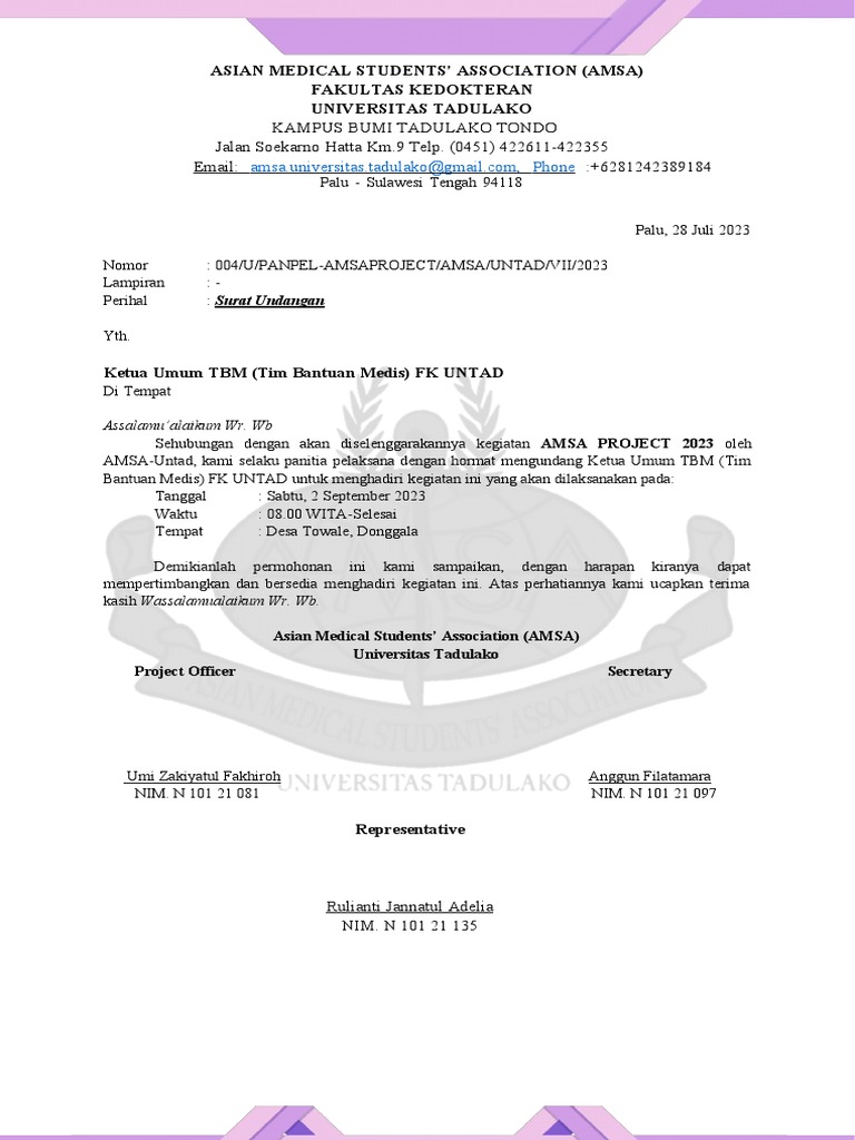 Undangan AMSA Project 2023 | PDF