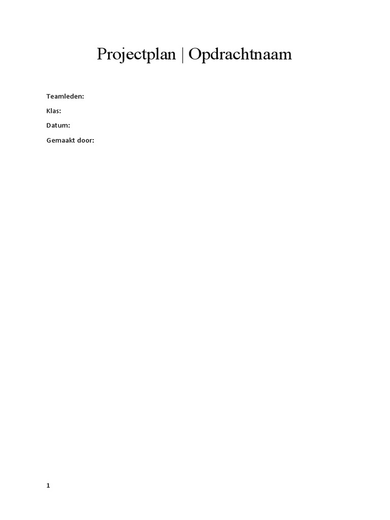 Voorbeeld Projectplan Leerjaar1 Periode 2 | PDF