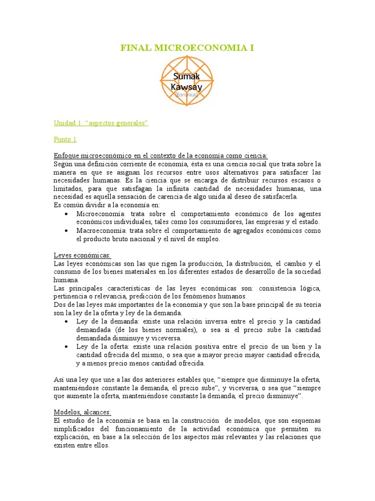 Material para Dar El Final de Micro Punto X Punto Del Programa SK | PDF | Oferta y demanda ...