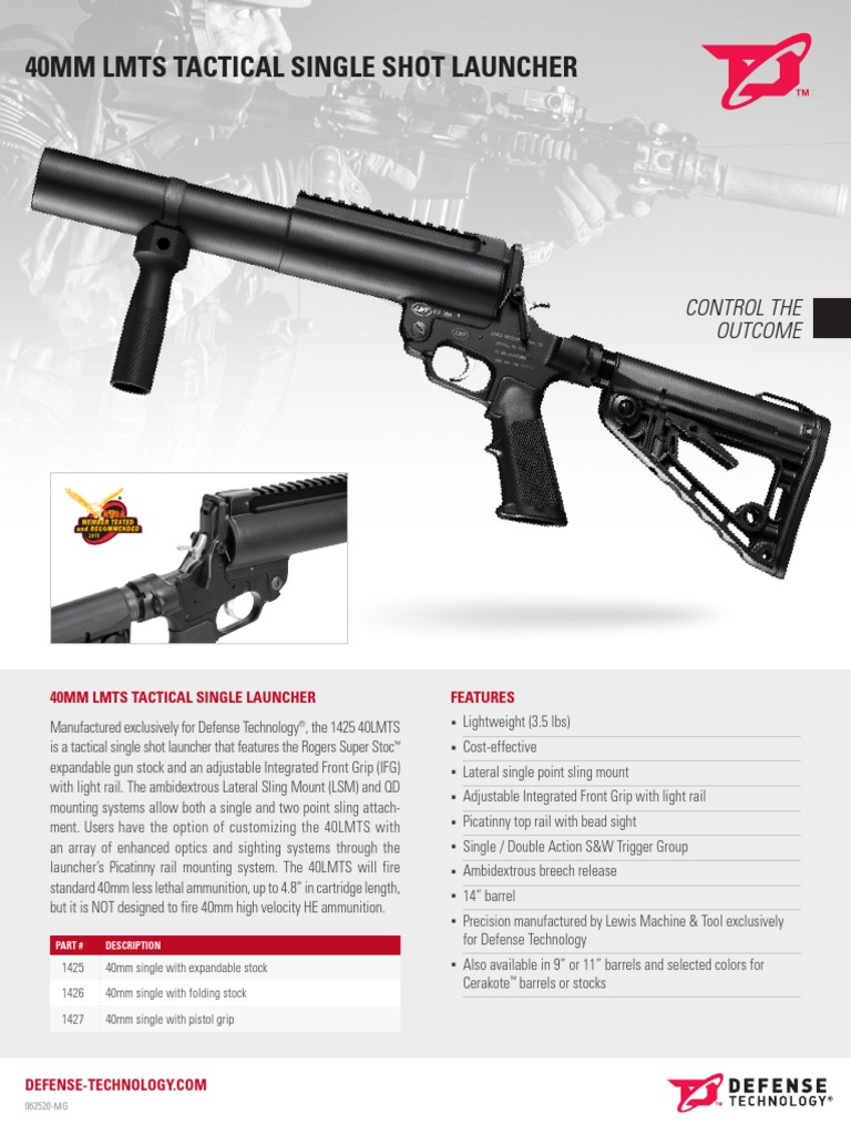 DT 40MM Single Launcher Sell Sheet | PDF | History