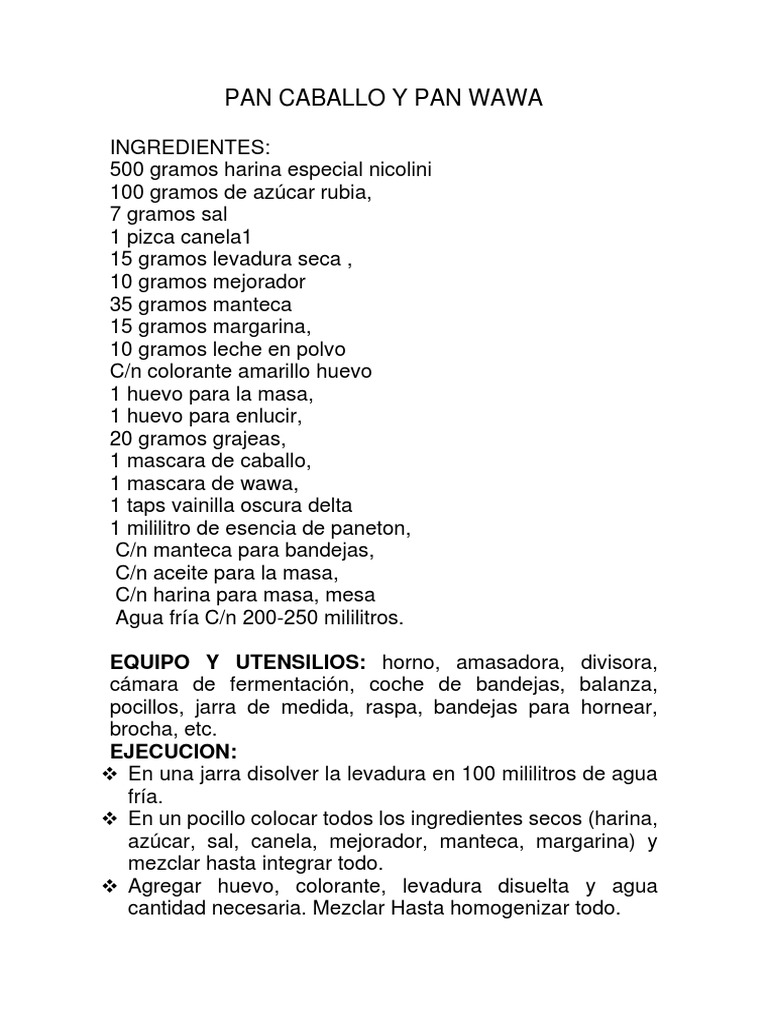 Pan Caballo y Pan Wawa | PDF