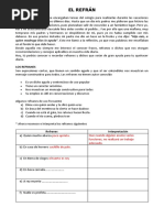 Ejercicios de Refranes Españoles | PDF