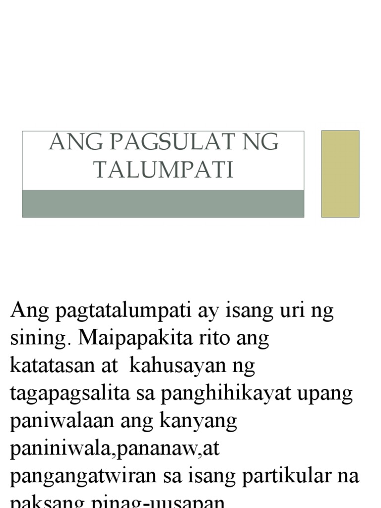 Ang Pagsulat NG Talumpati | PDF