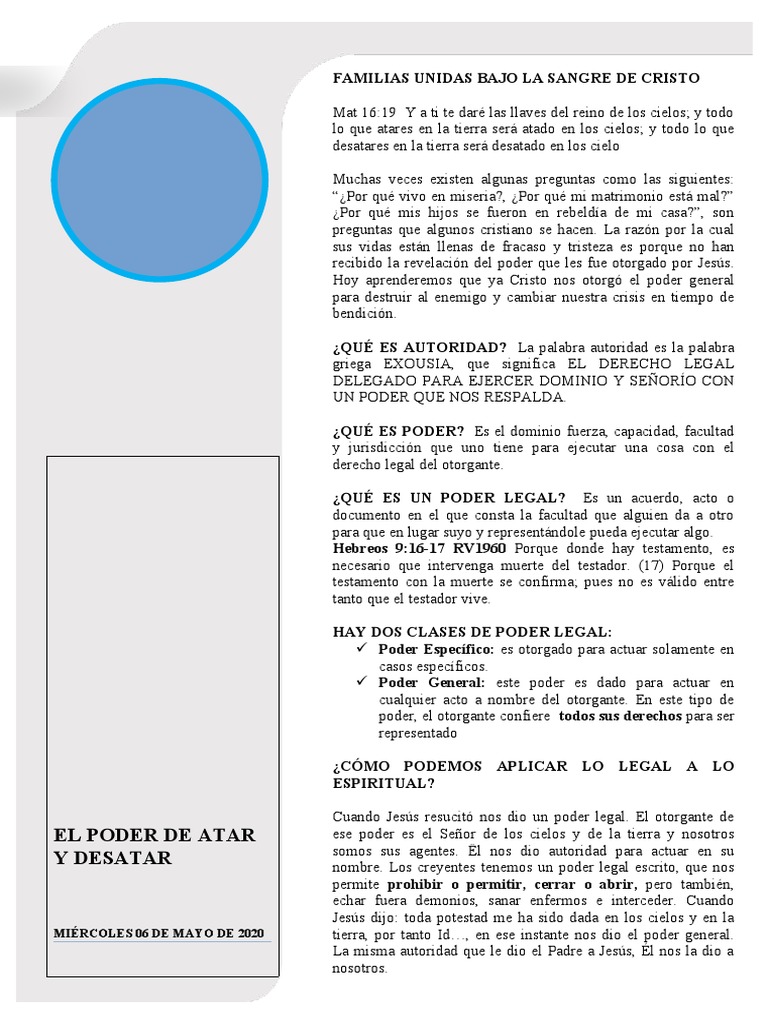 El Poder de Atar y Desatar | PDF | Jesús | Intercesión