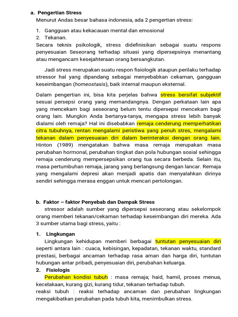 Mengatasi Stres pada Remaja | PDF