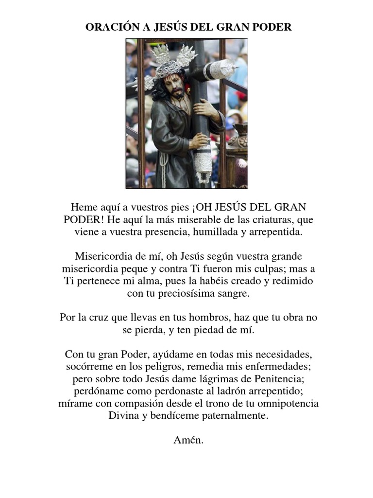 Oración a Jesús del Gran Poder | PDF