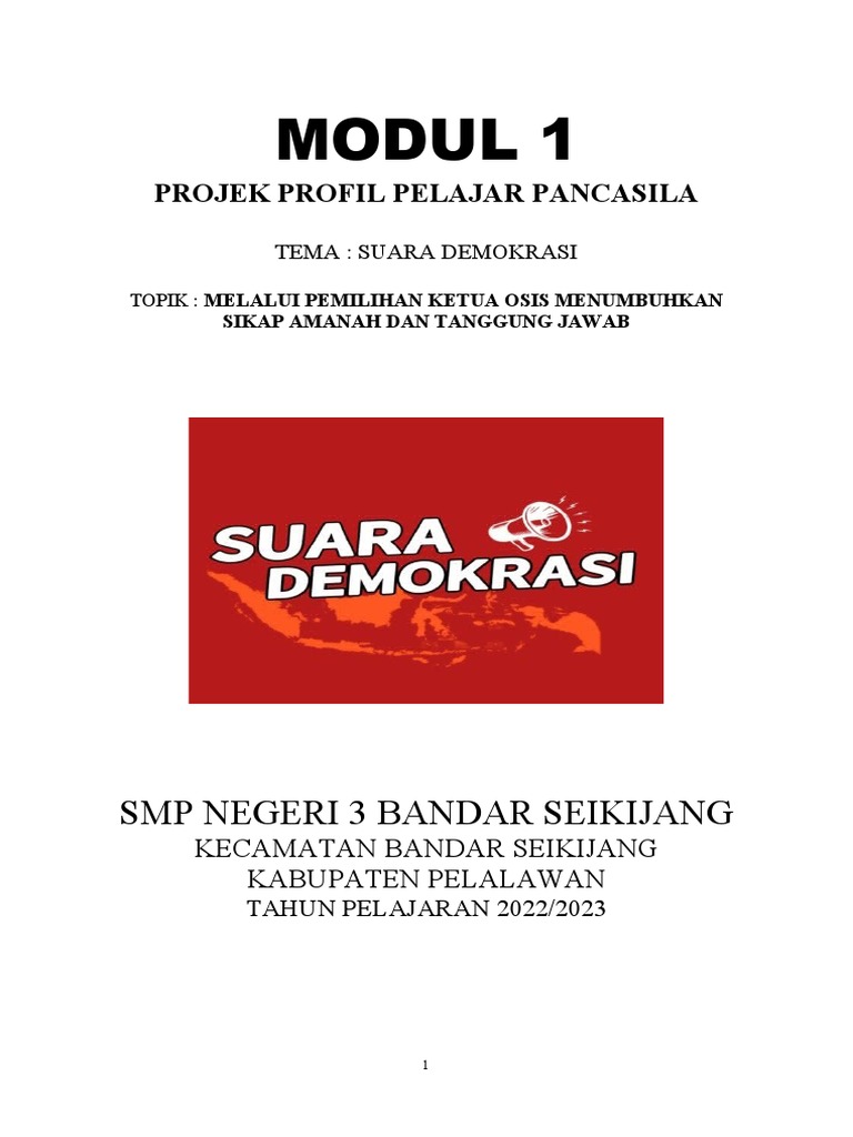 Modul 1 Projek P4 SMPN 3 BDR - SKJ | PDF