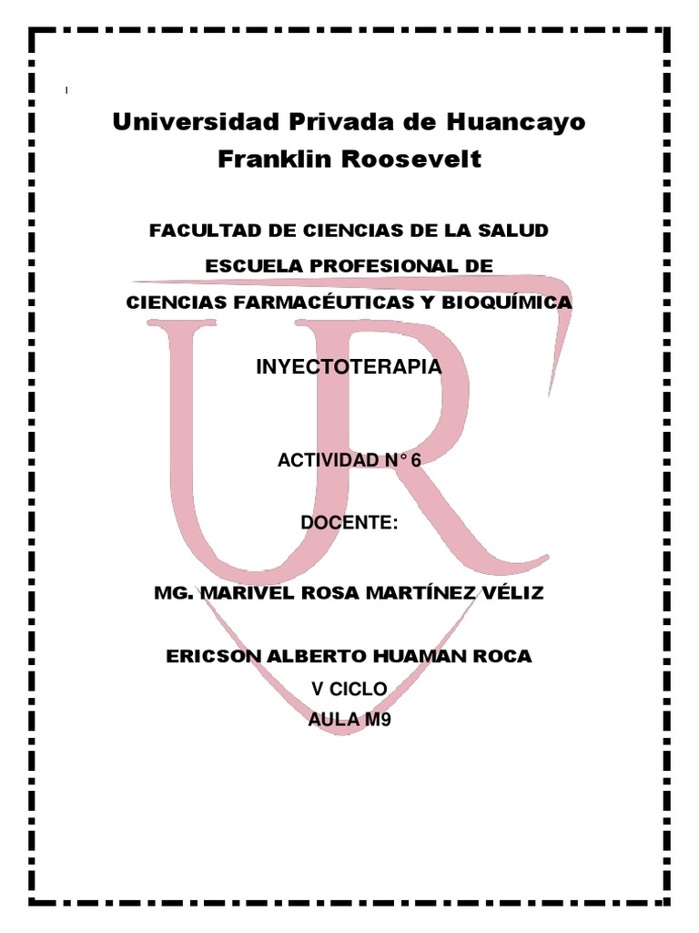 Inyectoterapia M9 5to Ciclo Noche | PDF Inyectoterapia M9 5to Ciclo Noche | PDF
