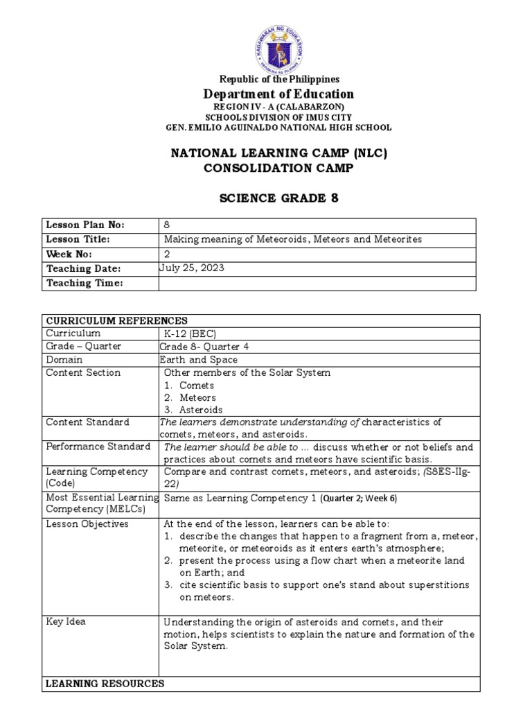 Department of Education: National Learning Camp (NLC) Consolidation ...