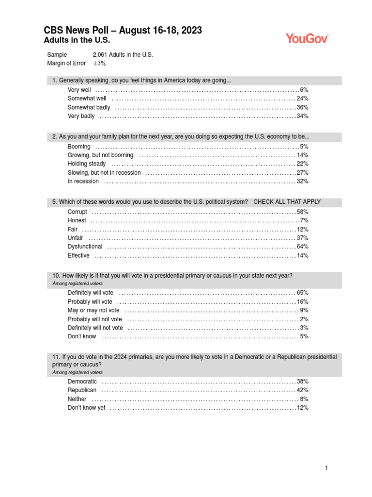 Cbs 20230820 SUN | PDF | Republican Party (United States) | American ...