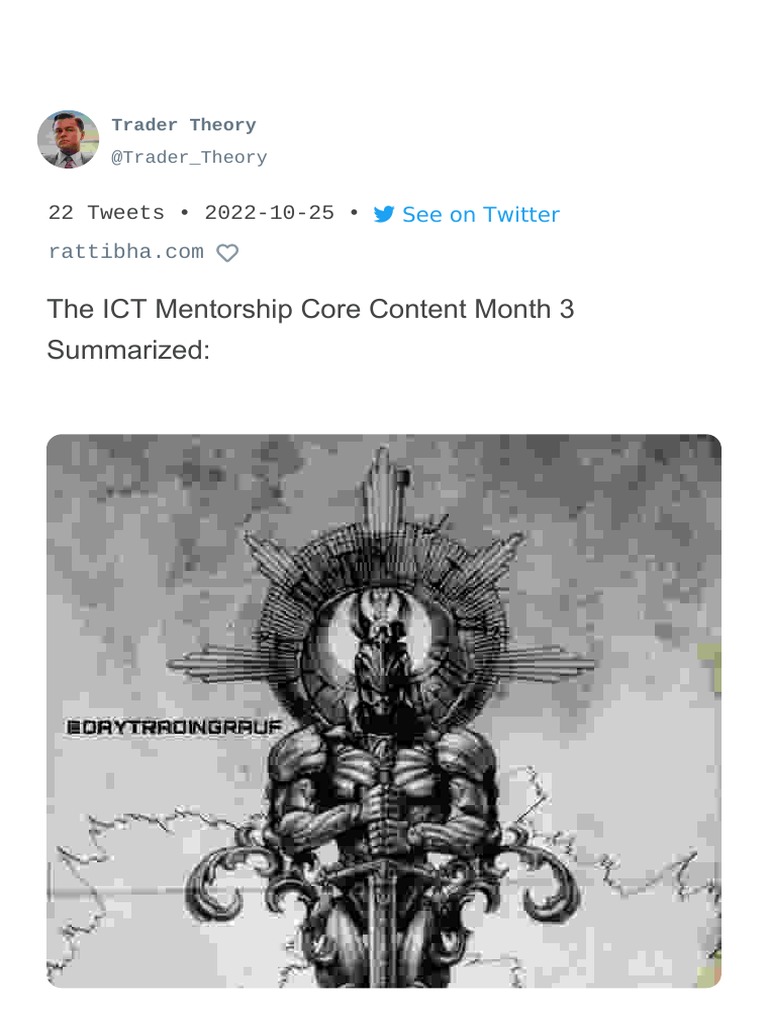 The Ict Mentorship Core Thread by Trader Theory Oct 25, 22 From Rattibha | PDF