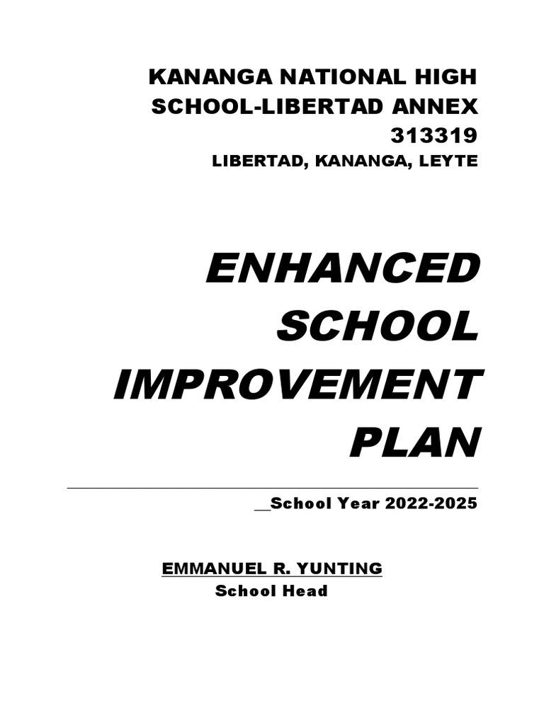 Kananga National High School SIP 2022-2025 | PDF | Career & Growth