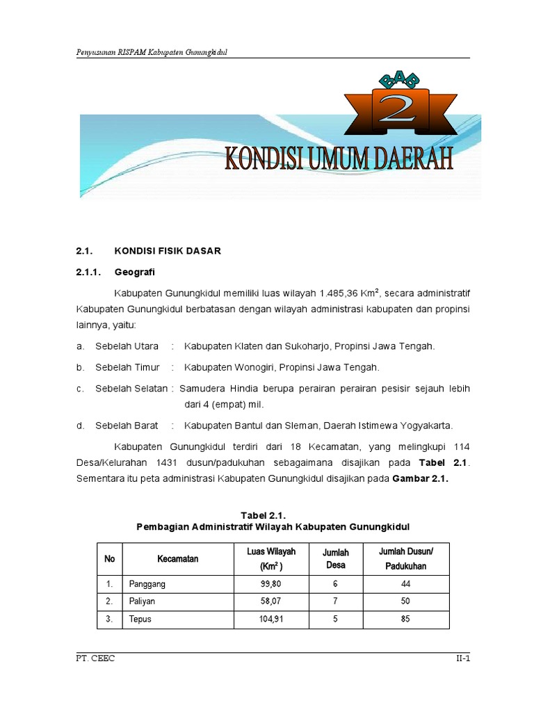 Bab Ii. Kondisi Umum Wilayah | PDF