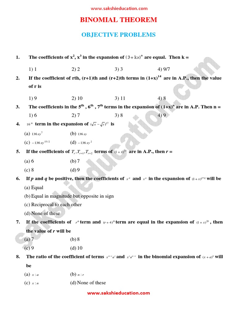 Binomial - Theorem | PDF | Arithmetic | Numerical Analysis