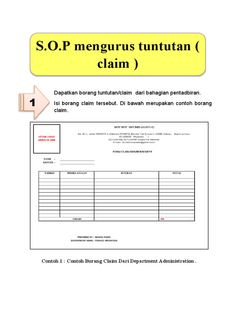 Sop Mengurus Claim | PDF