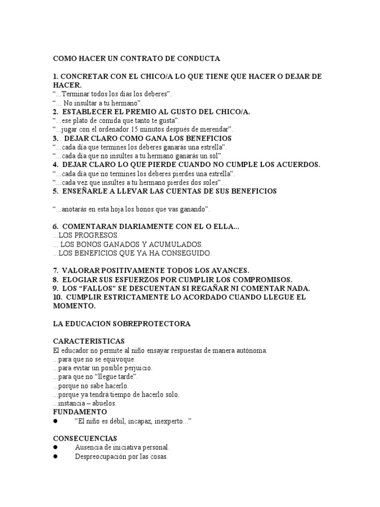 Contrato de Conducta | PDF