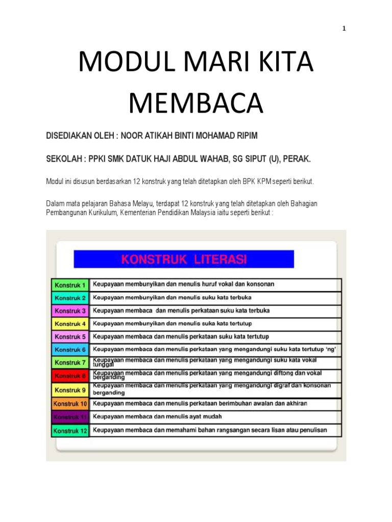 Modul Bahasa Melayu Mari Membaca | PDF | Kajian Bahasa Asing | Komputer