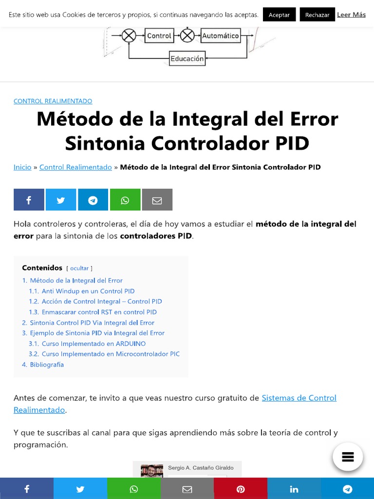 18 Método de La Integral Del Error Sintonia Controlador PID | PDF