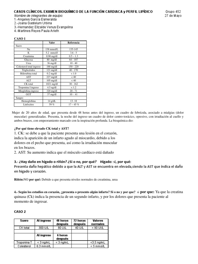 Caso Clinico - Perfil Cardiaco y Lipidico | PDF