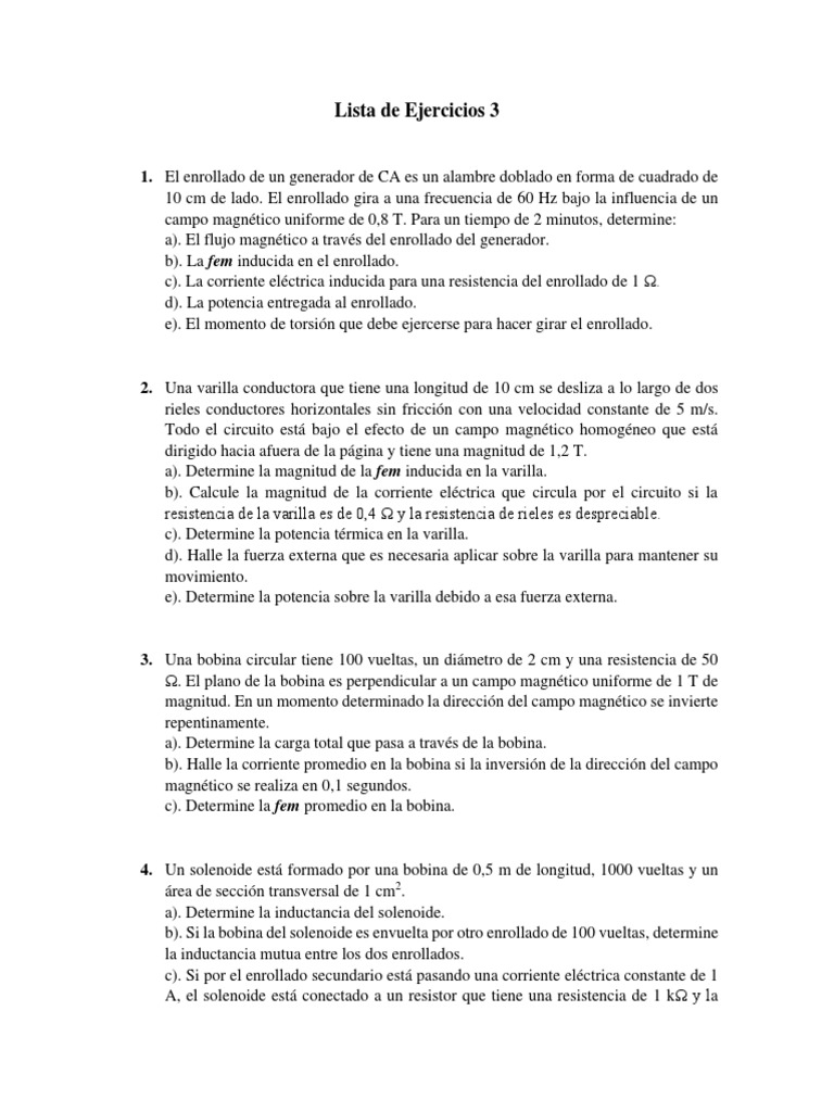 Lista de Ejercicios 3 | PDF