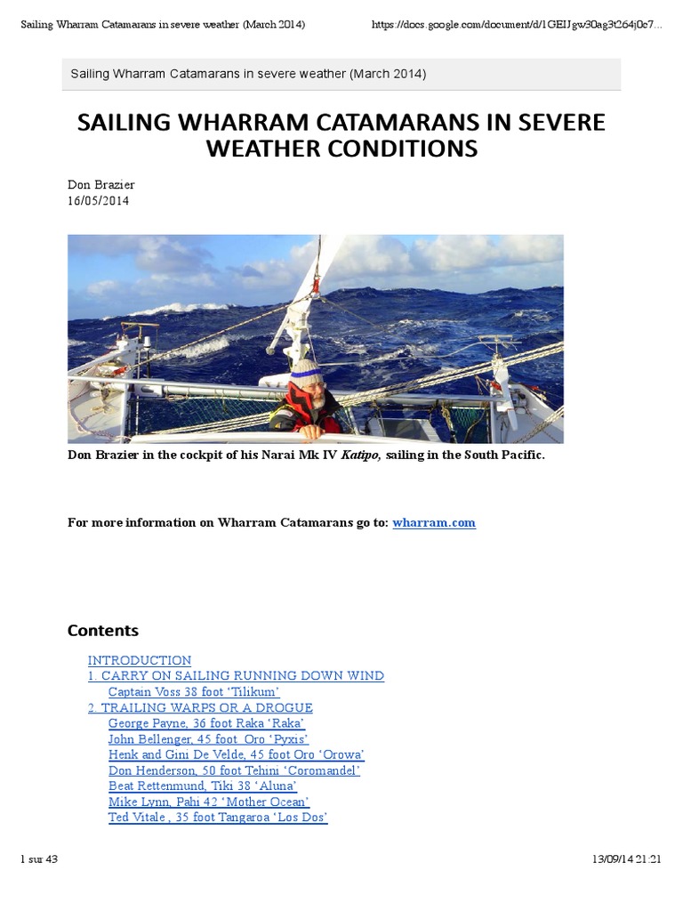 Sailing_Wharram_Catamarans_in_severe_weather_(March_2014) | PDF
