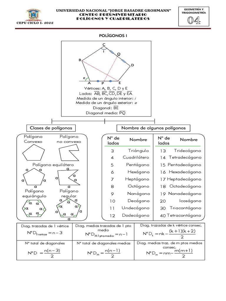 Práct. 04 - Geometria y Trigonometria | PDF | Ángulo | Geometría del plano euclidiano