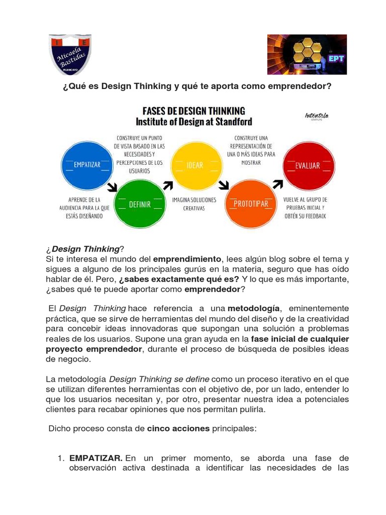 Beneficios del Design Thinking en Emprendimiento | PDF