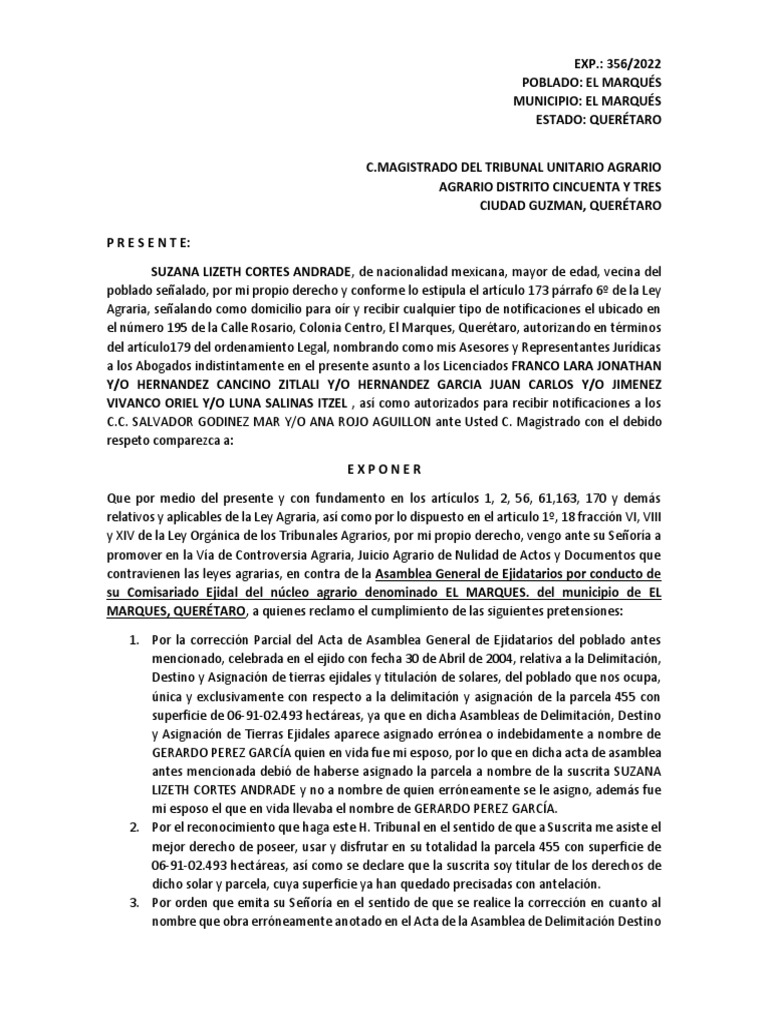 Demanda Agraria Eq1 | PDF