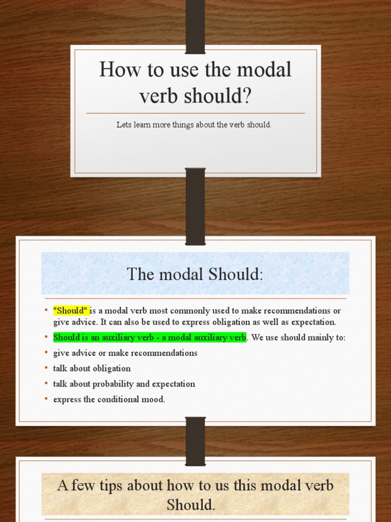 How To Use The Modal Should | PDF