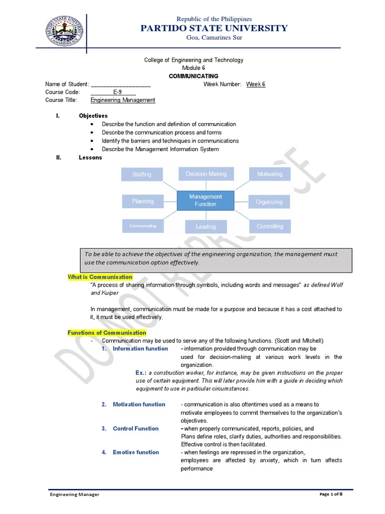 Module 6 - Communicating | PDF