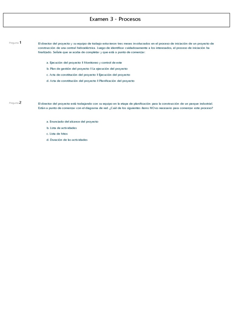 Examen 3 - Procesos - Preguntas | PDF