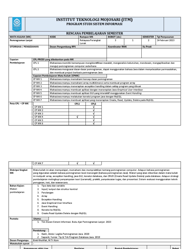 RPS - Pemrograman Lanjut | PDF