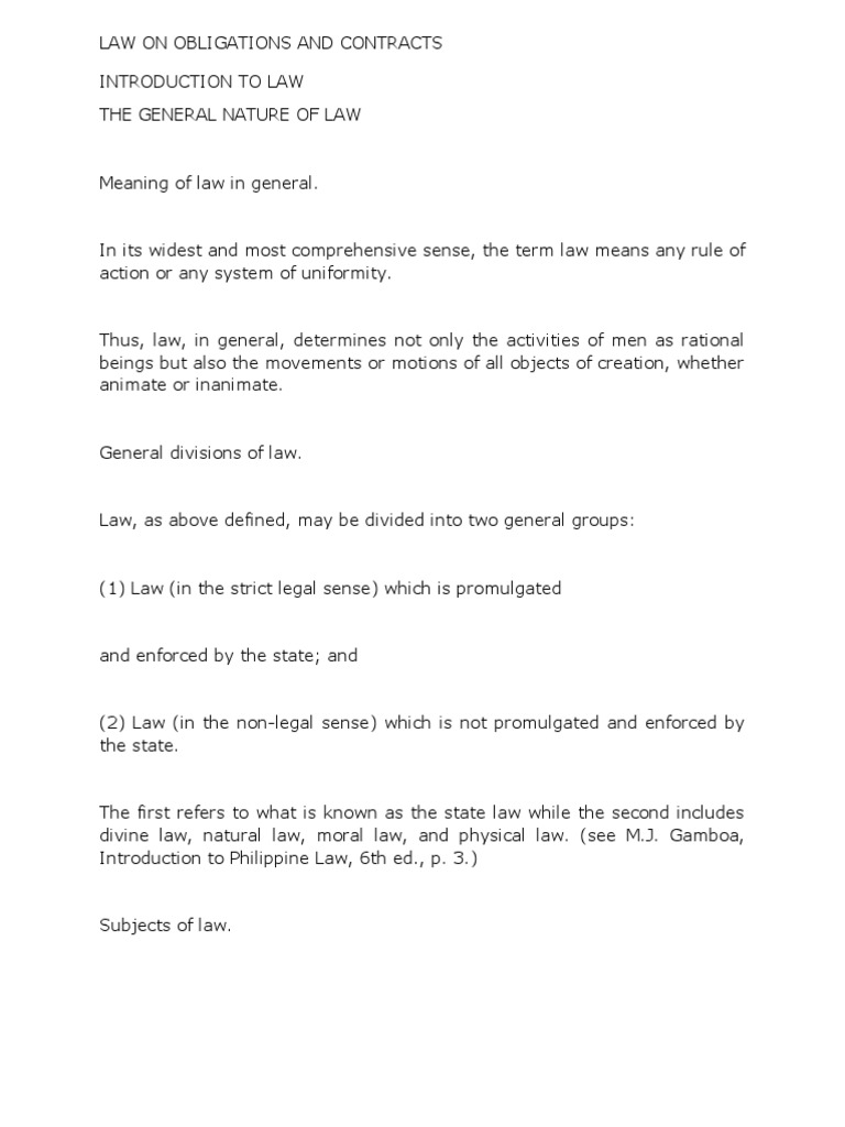 Introduction To Law | PDF