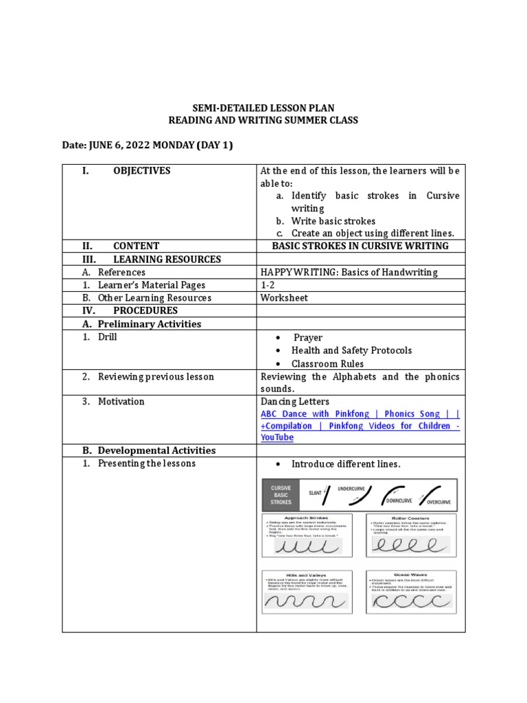 Lesson Plan Summer | PDF