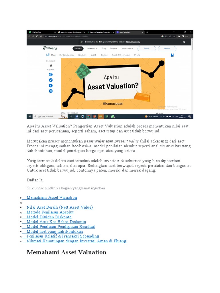 Valuation Asset 2 | PDF
