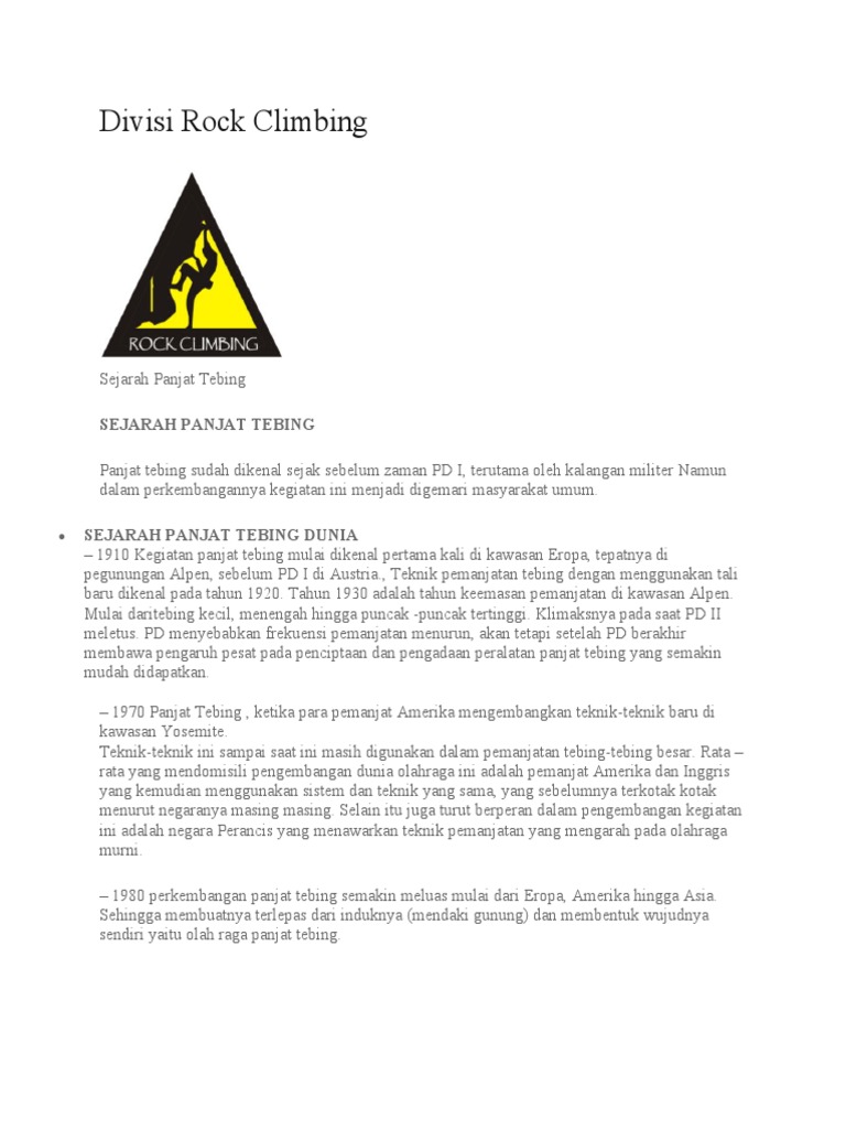 Divisi Rock Climbing | PDF | Perjalanan