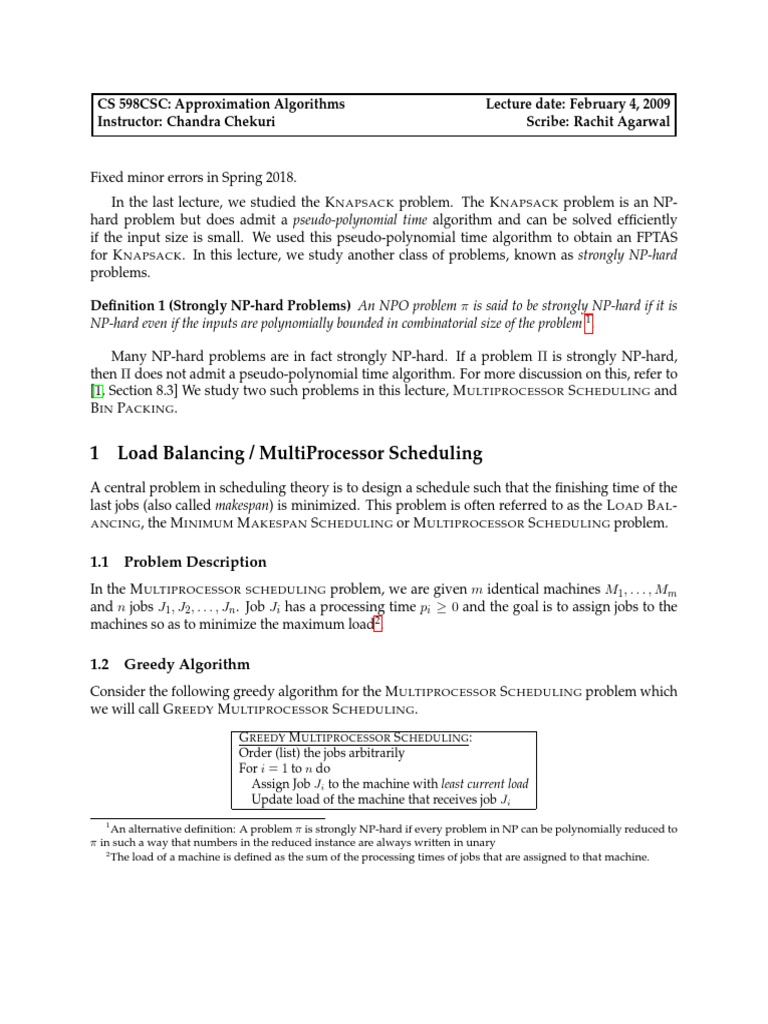 Scheduling Bin Packing | PDF