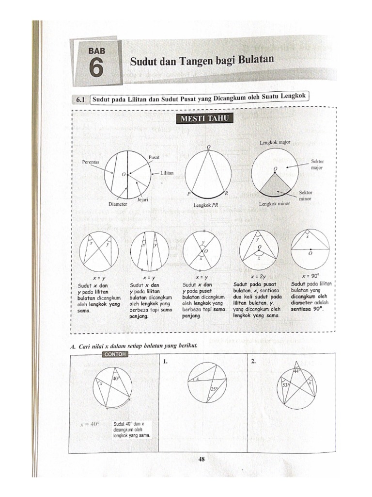 Bab 6 Sudut Dan Tangen Bagi Bulatan | PDF