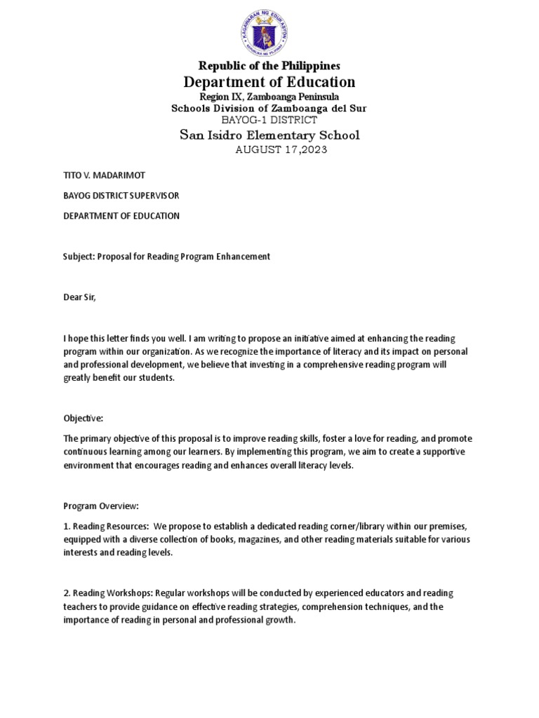 Library/reading Corner Project Proposal | PDF