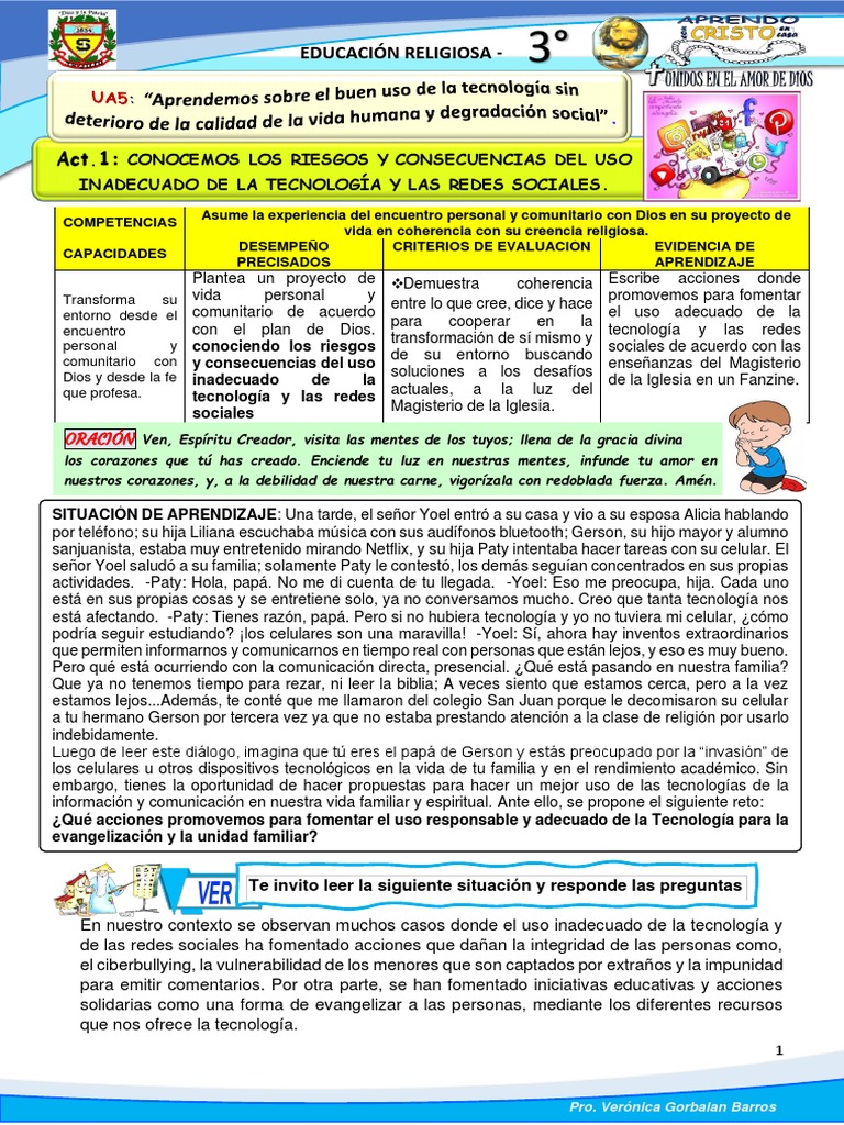 ACT.1 U5 Uso Adecuado de Las Redes Sociales | PDF