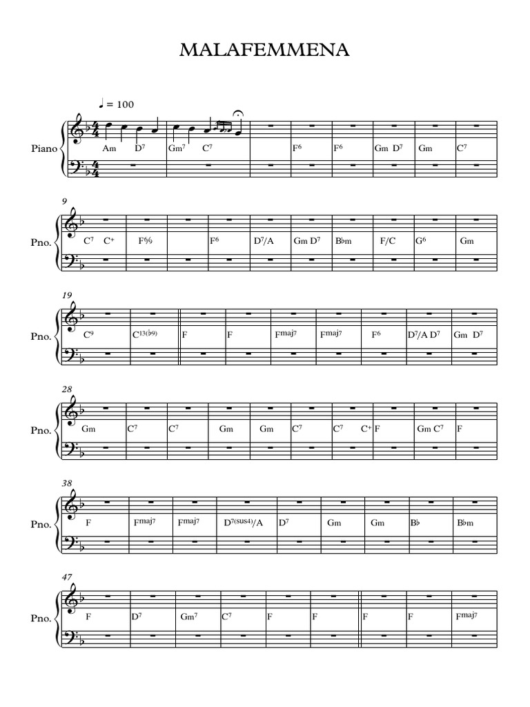 Malafemmena - Full Score | PDF
