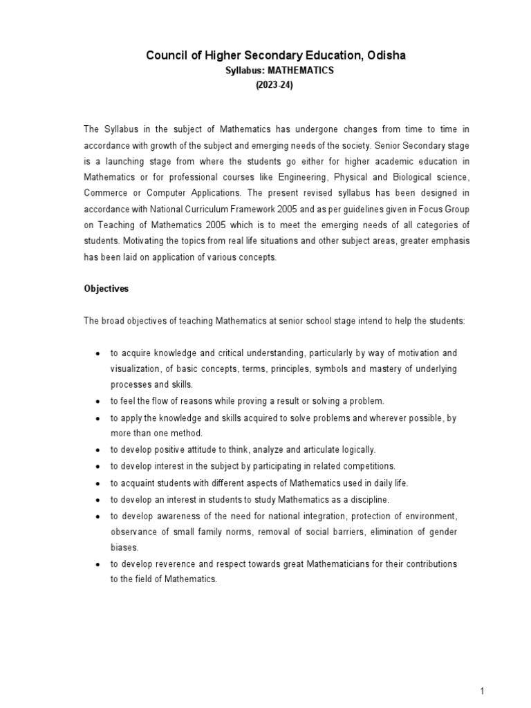 Mathematics CHSE 2023 | PDF