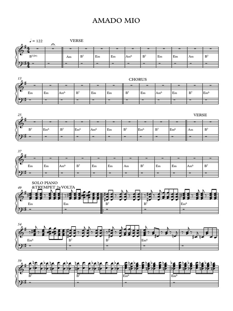 Amado Mio Em - Full Score | PDF