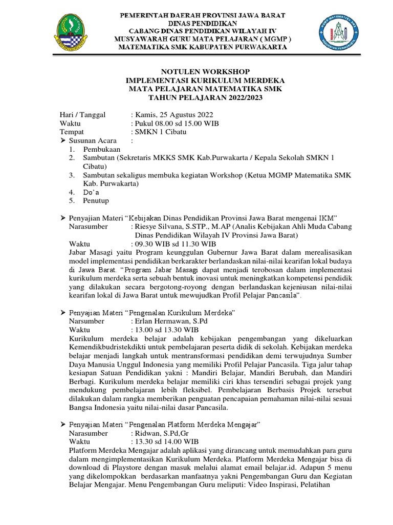 Notulasi Rapat | PDF