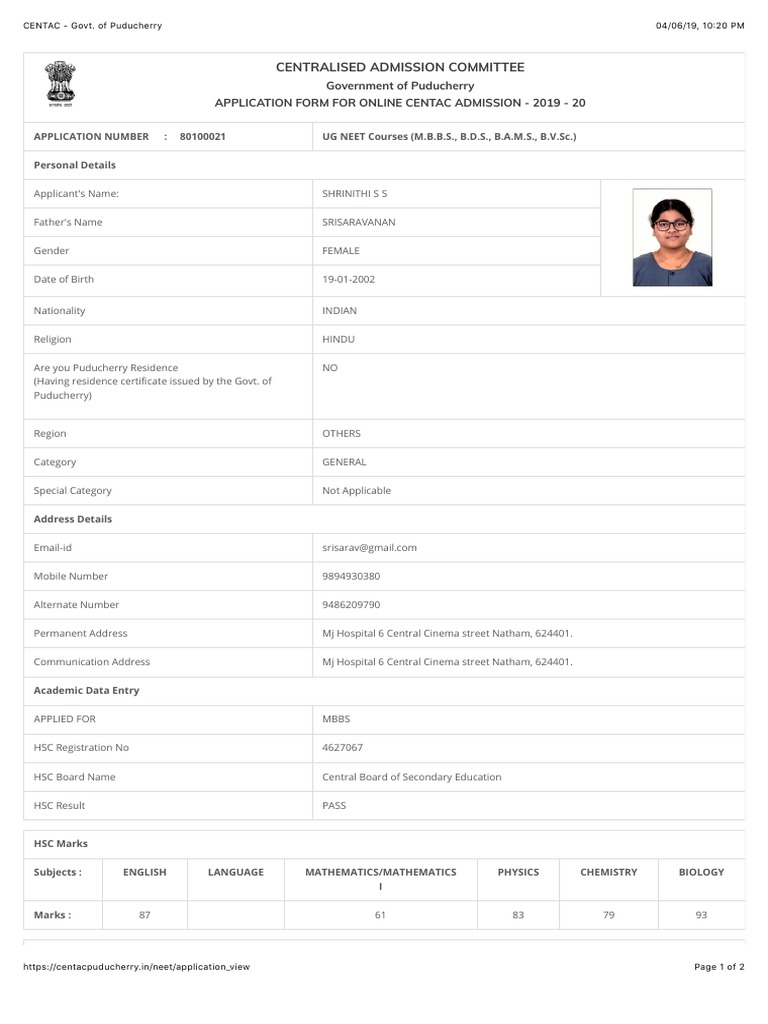 CENTAC - Govt. of Puducherry | PDF