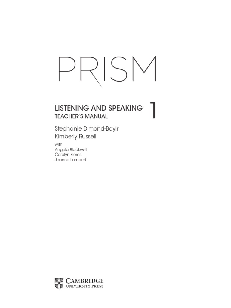 Prism LS - L1 - Teachers Manual | PDF